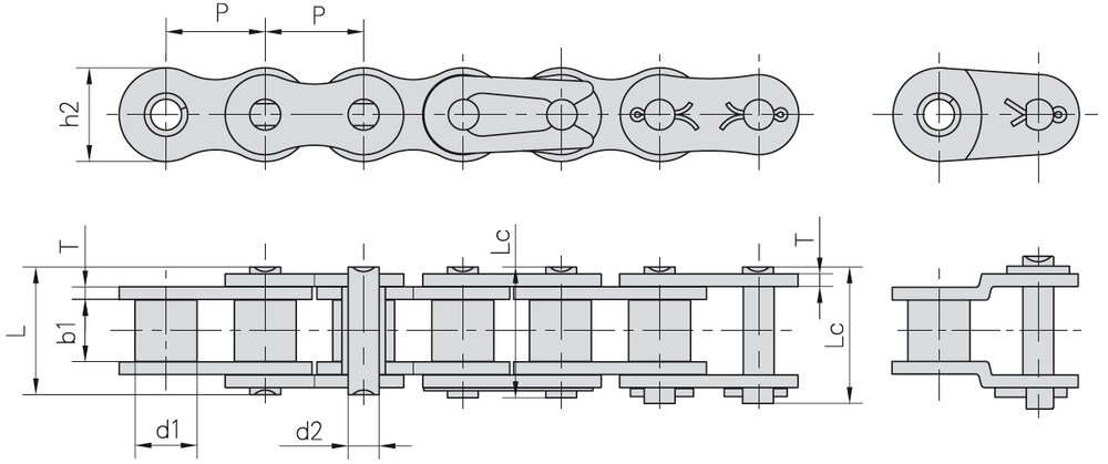 08A-1 roller chain (ANSI 40-1)